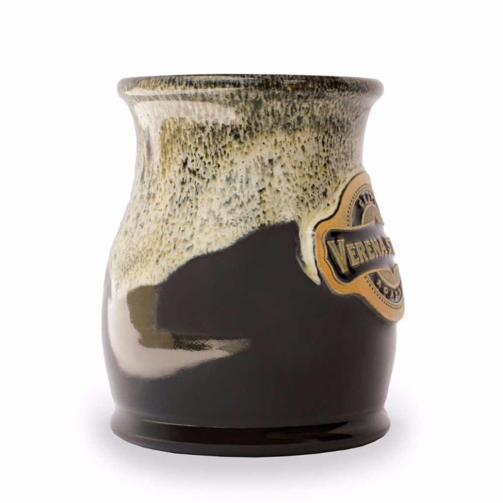 14oz + Tall Belly Pottery Mug, Black + Dijon Glaze